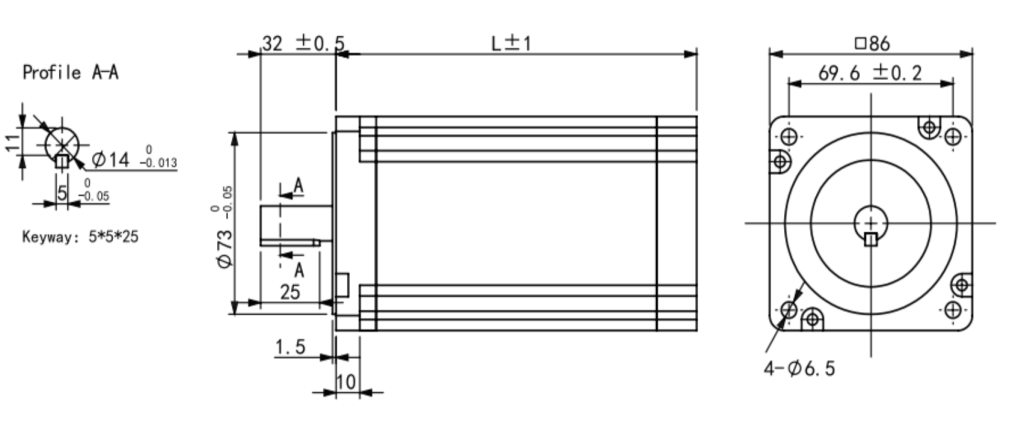 2 Phase 48V DC Serve Steppr Motor - NEMA34 - SIMTACH