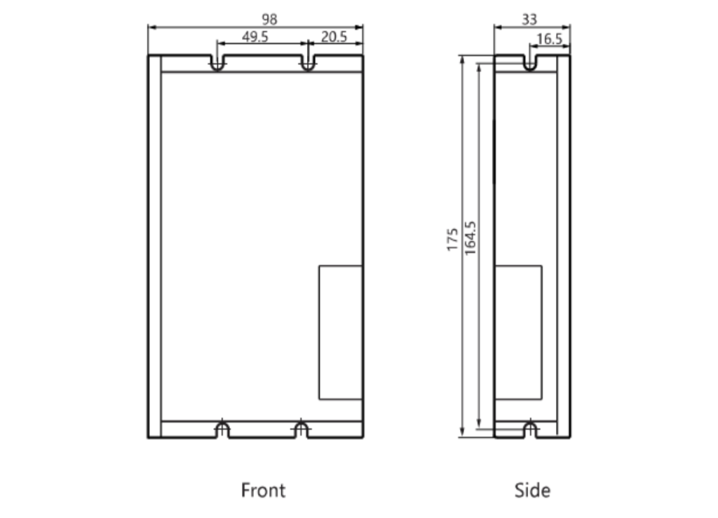 DRV Series 48V DC Low-Voltage Servo Drive-Dimensions - SIMTACH